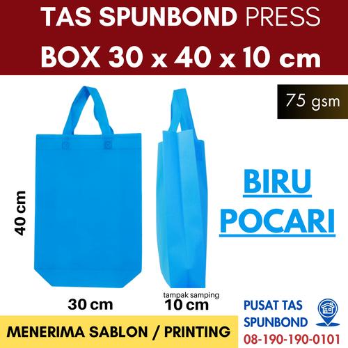 Jual TAS SPUNBOND 1 LUSIN BOX 30x40x10cm BIRU POCARI | Terima Sablon ...