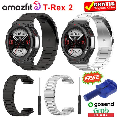 Jual STAINLESS STEEL METAL BAND STRAP TALI JAM AMAZFIT T-REX 2 TREX 2 ...
