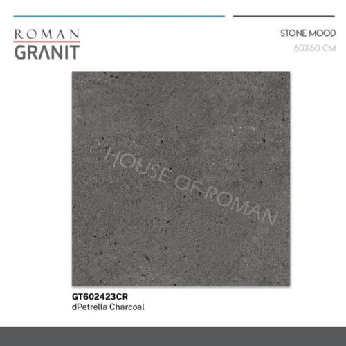 Jual ROMAN Granit 60x60 dPetrela Charcoal / Granit Lantai Hitam Kasar ...