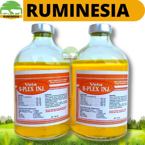 Jual VETA B PLEX INJ 100ml Vitamin B Complex Hewan Sapi Kambing Domba ...