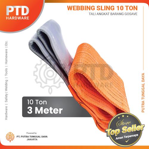 Jual Webbing Sling Belt 10 Ton x 3 Meter / Sabuk Tali Angkat Barang ...