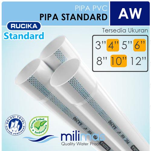 Jual RUCIKA Pipa PVC Standard AW - Pipa Ledeng AWL- Saluran Air Bersih ...