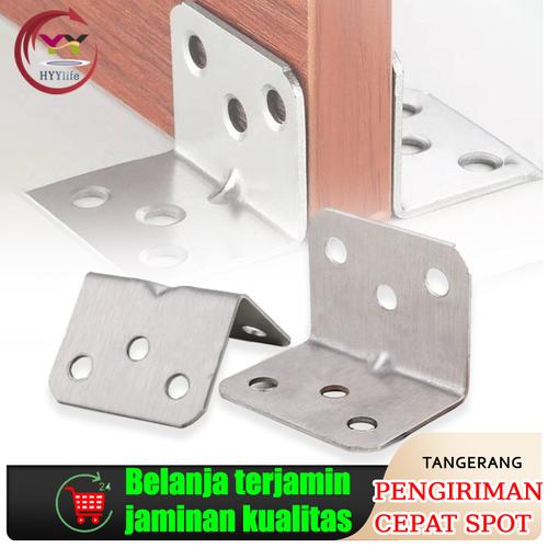 Jual 100pcs Bracket Siku Ambalan L Siku L Stainless Plat Siku L - enam ...