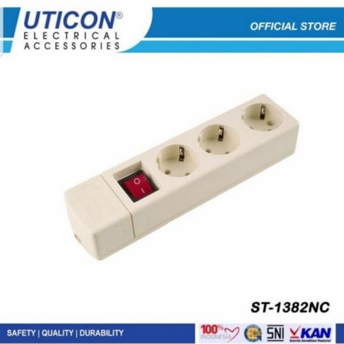 Jual UTICON STOP KONTAK 3 LUBANG + SAKLAR ON OFF ST-1382NC - Jakarta ...