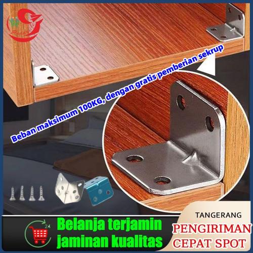 Jual 100pcs Bracket Siku/Siku Penyangga Rak Dinding/Plat Siku Ambalan L ...
