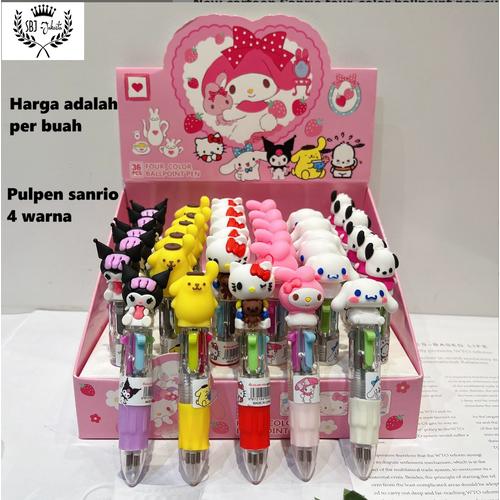 Jual Pulpen 4 warna Sanrio ballpoint alat tulis 0.5mm kuromi melody ...