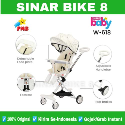 Jual Baby Stroller Magic PMB W-618 Kursi Putar & Tidur Kereta Dorong Bayi - Black - Kota ...