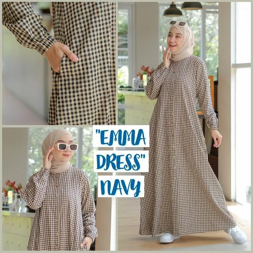 Jual Gamis Katun Haruka Motif Kotak kotak / Gamis kancing / Emma Dress ...