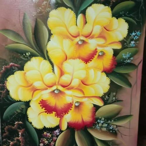 Jual lukisan bunga anggrek kanvas lukisan dinding minimalis ruang tamu ...