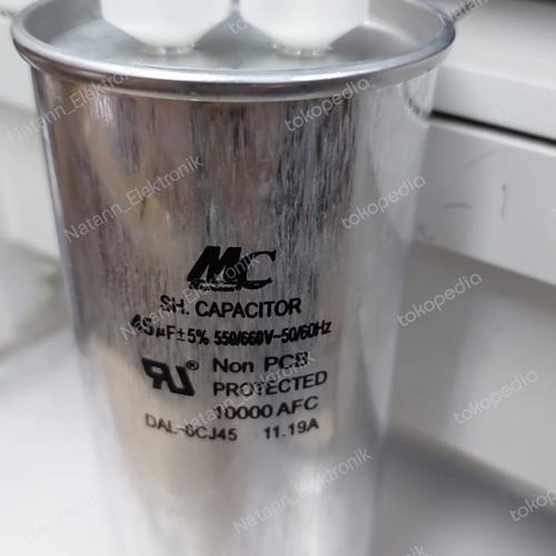 Jual kapasitor capacitor ac 45uf 45mf 45 uf mf 550v 550volt 550vac mc ...
