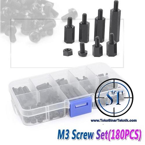 Jual 180 PCS Set Baut Stand Off Spacer M3 Dudukan PCB Bahan Nylon ...