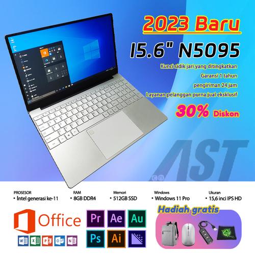 Promo AST laptop baru ori 15.6" N5095 RAM16G+512GB SSD silver WIN11 ...