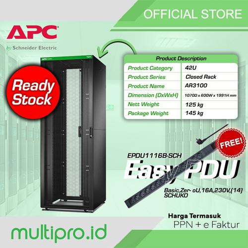 Promo Rack Server APC 42U AR3100 NetShelter SX Enclosure FREE E-PDU ...