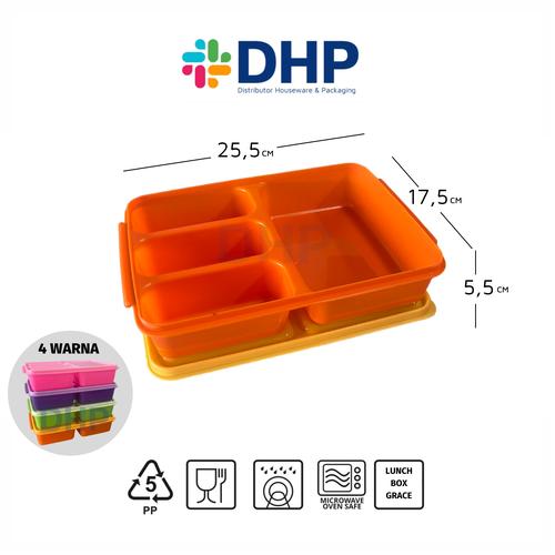 Jual Grace Bento Kotak Makan Sekat 4 Lunch Box Besar Plastik BPA Free ...