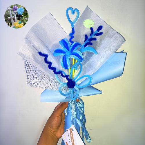 Jual bucket bunga pipe cleaner buket bulu kawat hadia wisuda graduation ...