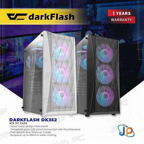 Promo darkFlash DK352 ATX PC CPU Case - Tempered Glass Casing - Putih ...