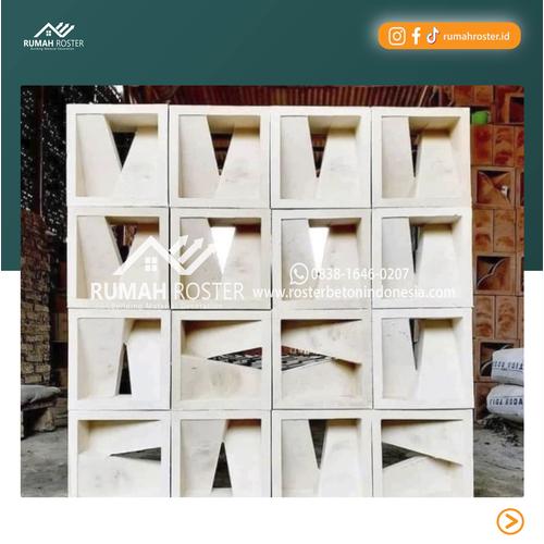 Jual Roster Beton/Roster Minimalis Motif V Warna Putih (2 Muka) - Kota ...