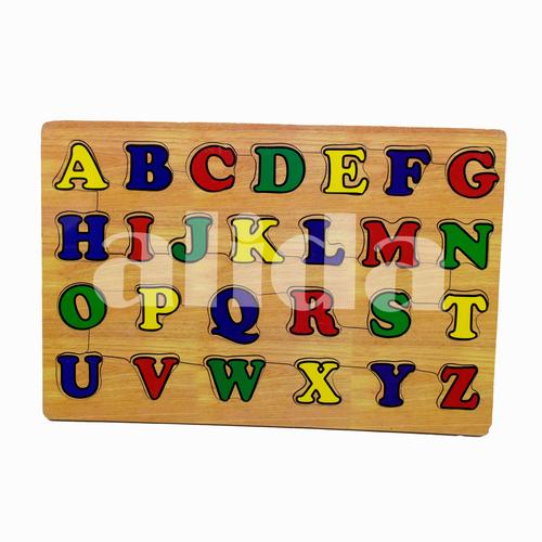 Jual Puzzle / Puzle / Pazel kayu MDF belajar Abjad, huruf - Abjad Besar ...