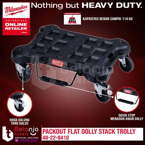 Promo Milwaukee Packout Flat Dolly Stack Trolly Roda Tool Troli 48-22 ...