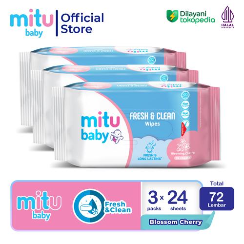 Promo Mitu Baby Fresh & Clean Blooming Cherry Tisu Basah Bayi 24s - isi ...