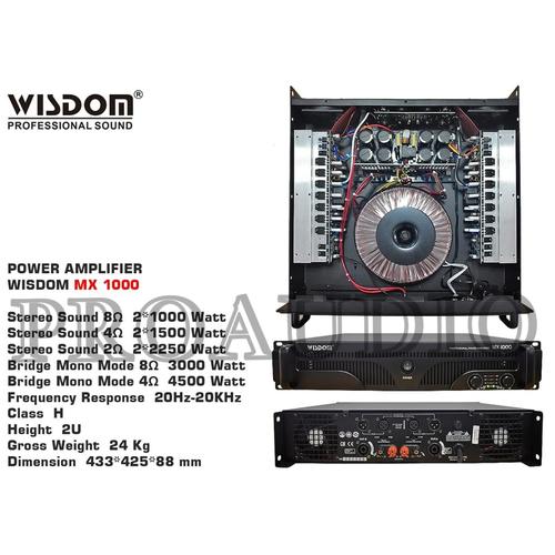 Jual Power Wisdom MX 1000 / MX1000 / MX-1000 2 Channel Amplifier Wisdom ...