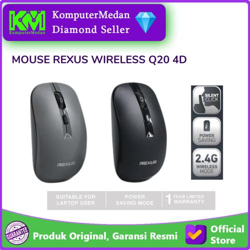 Jual Rexus Mouse Office Wireless Q20 / Q 20 / Q-20 4D - Hitam - Kota ...