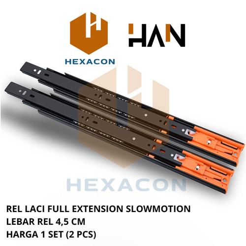 Jual Rel Laci Double Full Extension Slow Motion HAN Soft Close - 25cm - Jakarta Barat - Hexacon ...