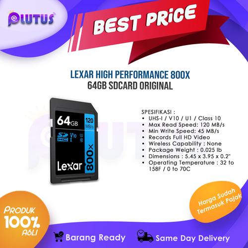Jual LEXAR High Performance 800x 32GB 64GB 128GB 256GB SdCard Original ...