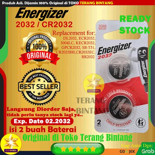Jual Baterai CR2032 3V Energizer CMOS Remote Baterei Batre Batere ...
