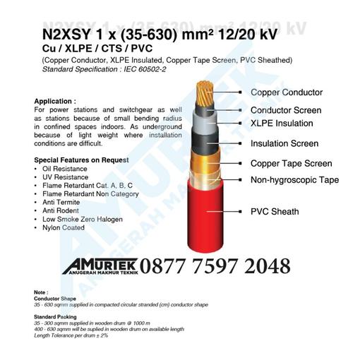 Jual Kabel N2XSY 1x70 mm2 20kV SUPREME /1 x 70/1x70mm2/1x70 mm/1 x ...
