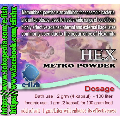 Jual Efish Hex - Metro bubuk- obat discus berput, kuncup, hexamita ...