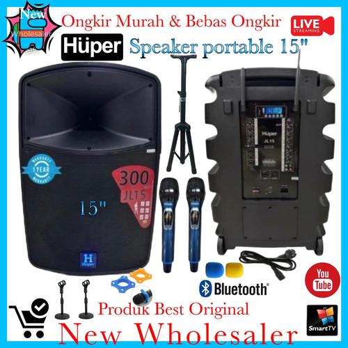Jual sound Speaker Aktif Wireless portable Huper Jl 15 inch Original resmi - Jakarta Barat - New ...