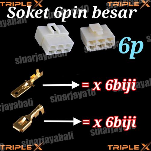 Jual soket kabel 6pin besar motor socket 6 pin besar mobil konektor 6p ...