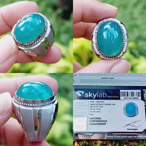 Jual Cincin Batu Bacan Doko Super (Sertifikat memo Lab) Ring Baja Putih ...