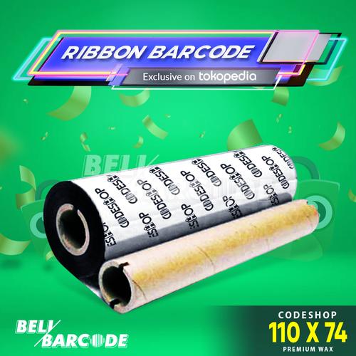 Jual Ribbon Barcode Premium Wax 110 x 74 Meter Printer Barcode Label ...