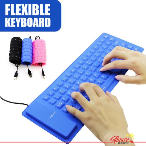 Jual Keyboard Luar External USB FLEXIBLE Karet USB KEYBOARD Laptop ...