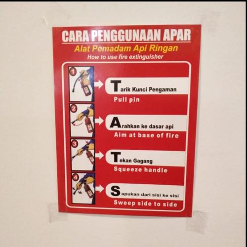 Jual Sign Akrilik Cara Penggunaan APAR (Background Merah) - 15cm x 20cm ...