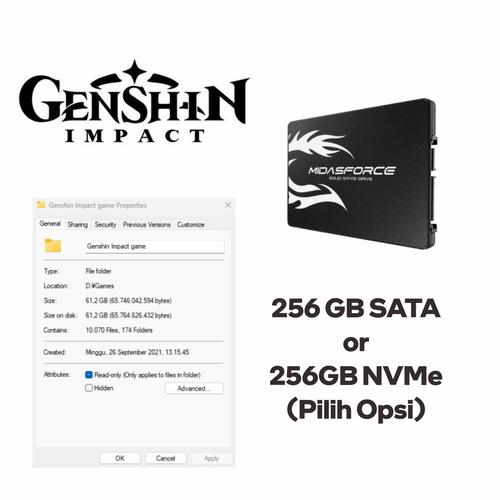 Jual Data Game Genshin Impact + SSD 256GB (Selalu Update) SATA NVMe 256 ...