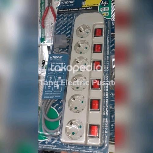 Jual stop kontak uticon 6 lubang dengan saklar /S/K 6L + switch ST1682 ...