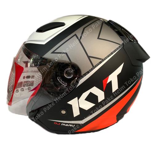 Promo HELM KYT DJ MARU #17 BLACK RED FLUO DOF KYT HALF FACE KYT DJMARU ...