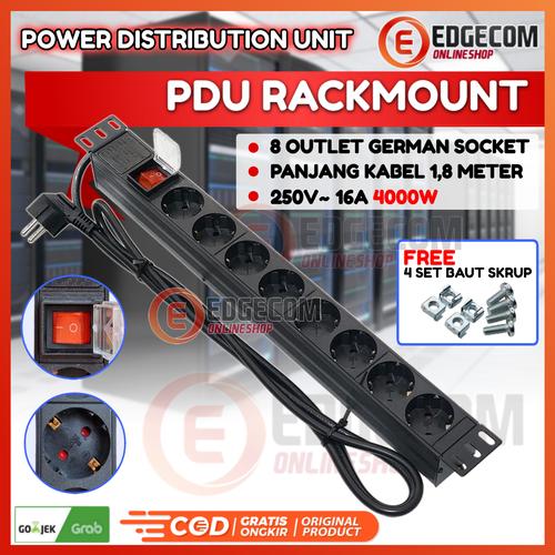 Jual PDU Power Distribution Unit 8 Socket German Outlet Server Rack 1,8 ...