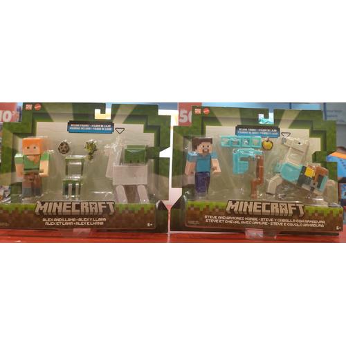 Jual Sale: Minecraft Alex and Llama/ Steve and Armored Horse Mattel 6 ...