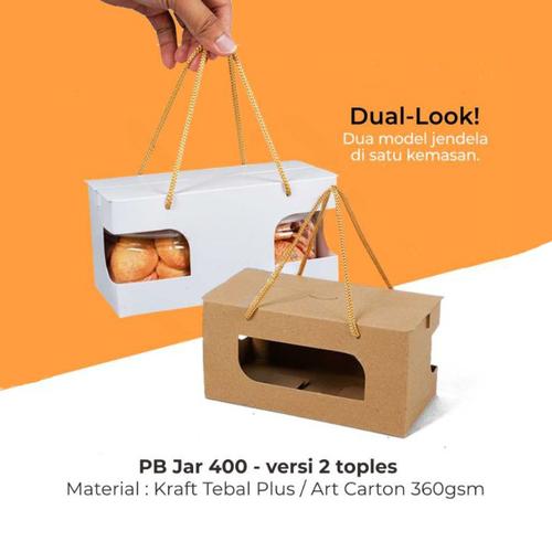 Jual dus toples tabung box packaging 400 ml kardus putih coklat - Putih ...