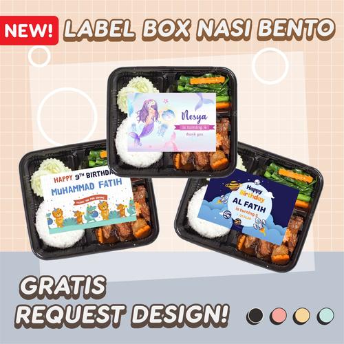 Jual Stiker Label Bento Ulang Tahun Custom Nasi Box Chromo A3 Free ...