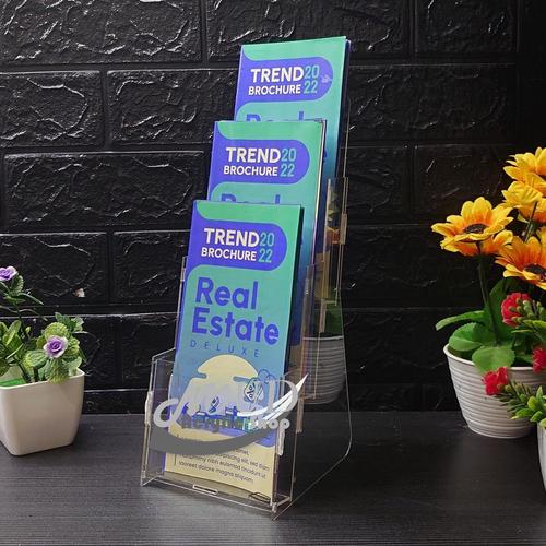 Jual Tempat Brosur Akrilik / Display Brosur Acrylic / Rak Brosur Uk. 1/ ...