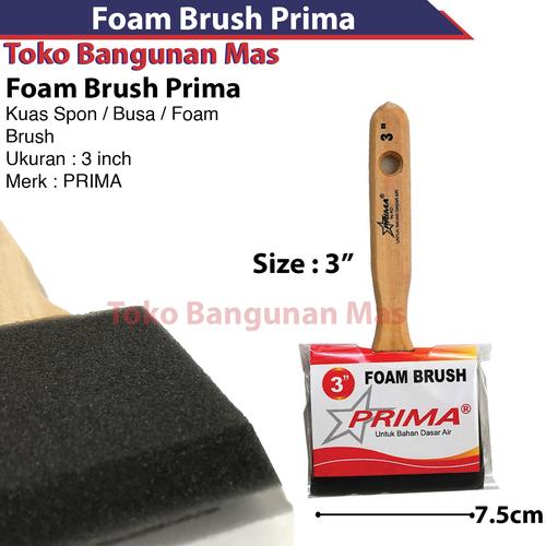 Jual Kuas Busa Spons Foam Brush 3 inch Prima Kuas Solventbase Waterbase ...