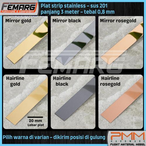 Jual list plat strip stainless FEMARG | 25mm mirror hairline SUS 201 ...