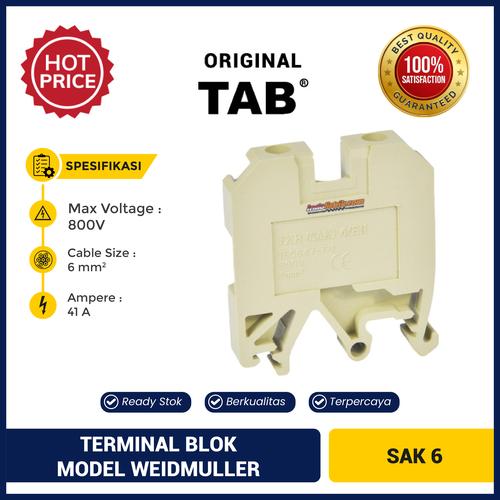 Promo Terminal Blok Kabel SAK 6 TAB Model Weidmuller - Kabel Terminal ...