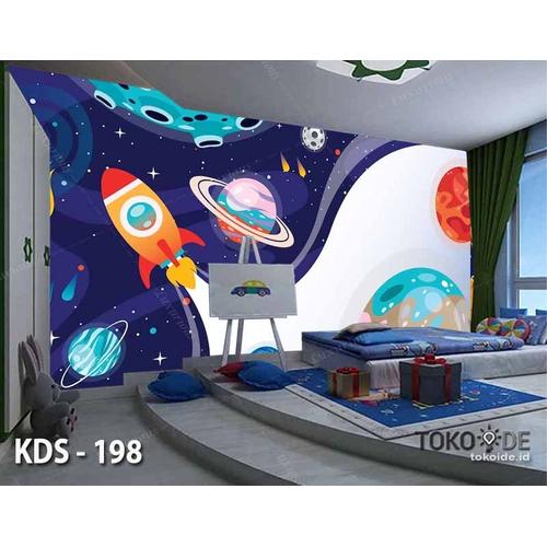Jual Wallpaper Dinding 3D Custom Anak Motif Astronot Planet Luar ...