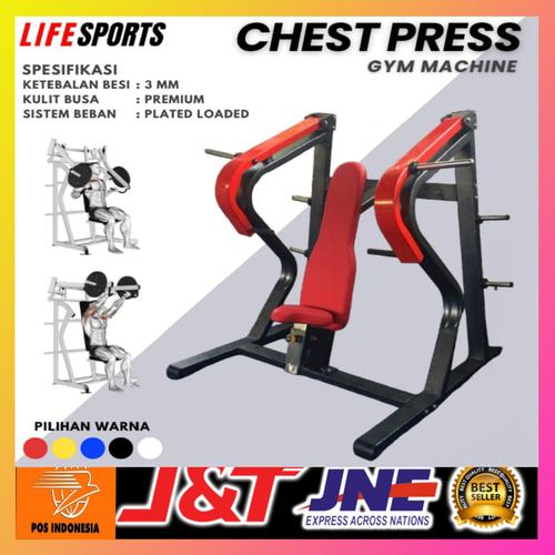 Jual chest press machine(original)chest press-gym-home gym-alat fitnes ...